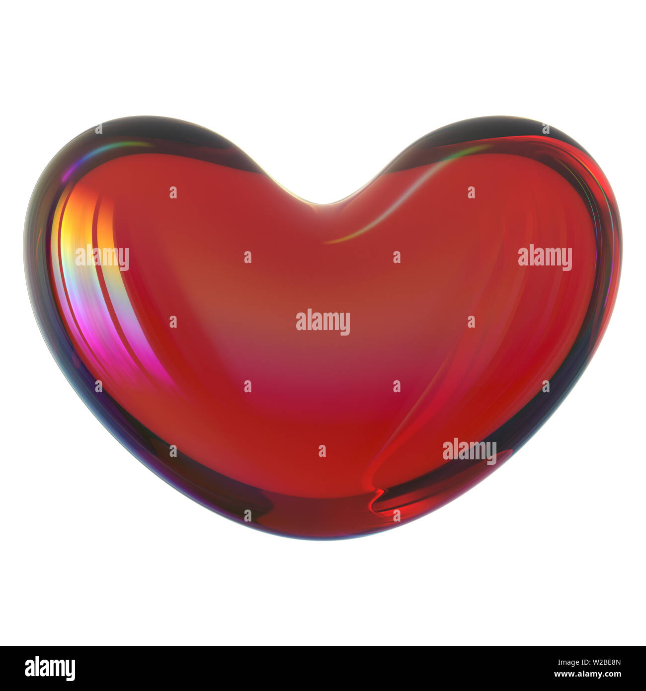 3d illustration of glass heart shape symbol dark liquid black ...