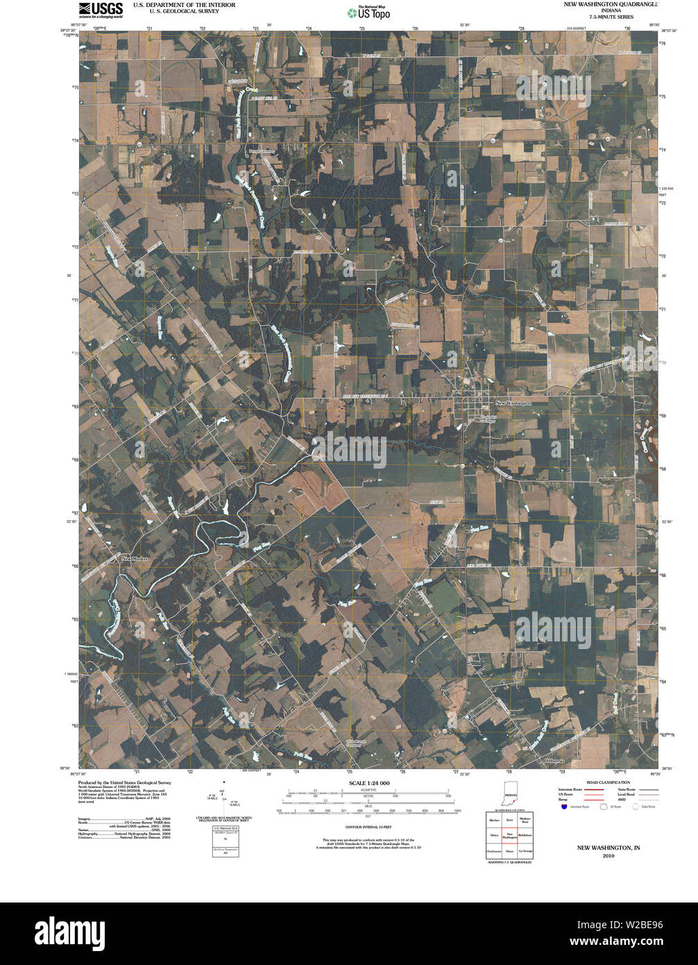Map of washington indiana Cut Out Stock Images & Pictures - Alamy