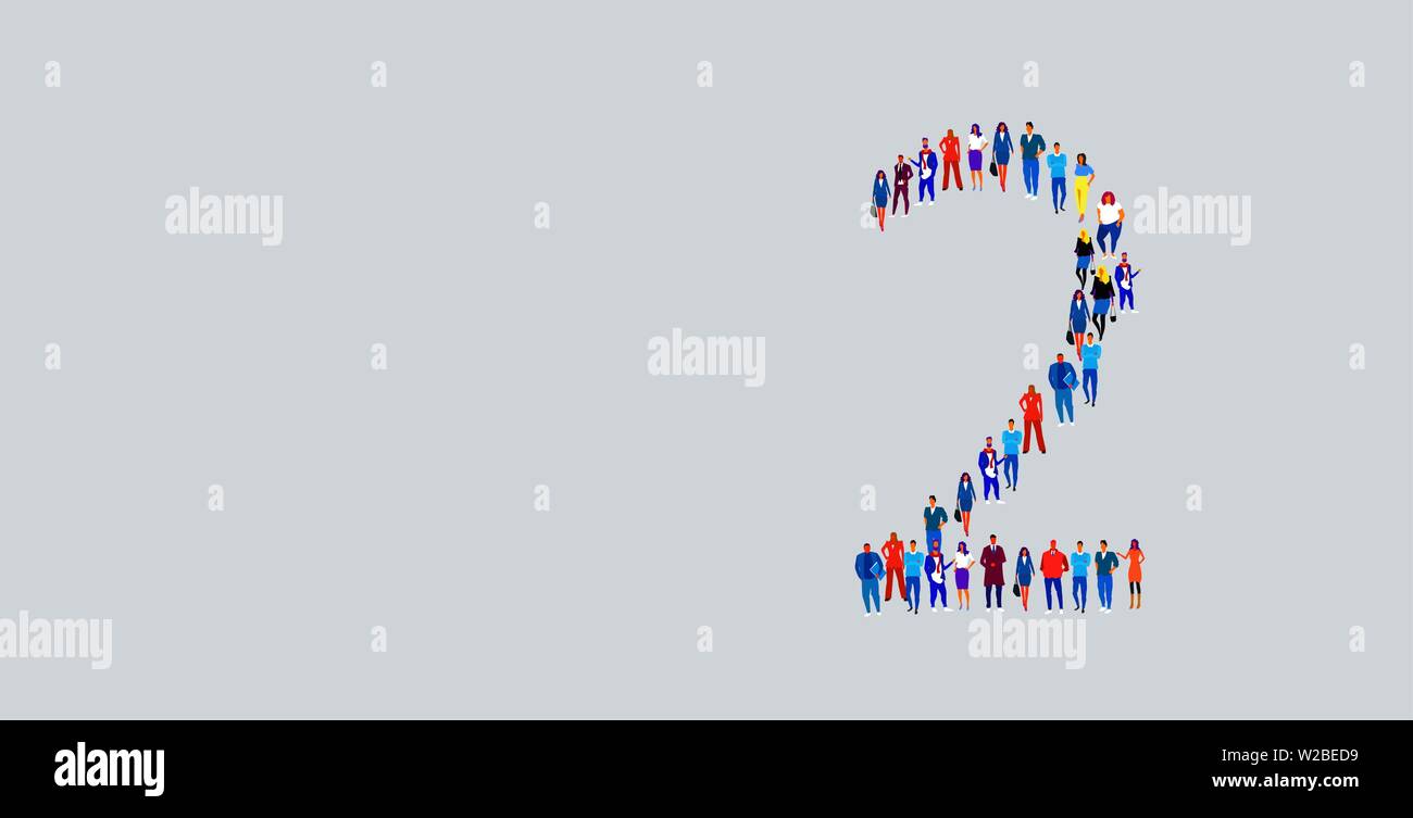 business people crowd gathering in number two 2 shape businesspeople ...