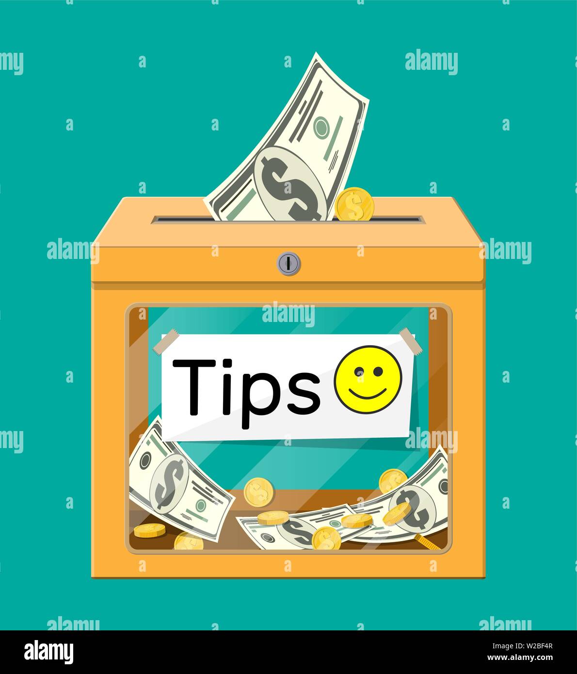 Orange tip box full of cash Stock Vector Image & Art - Alamy