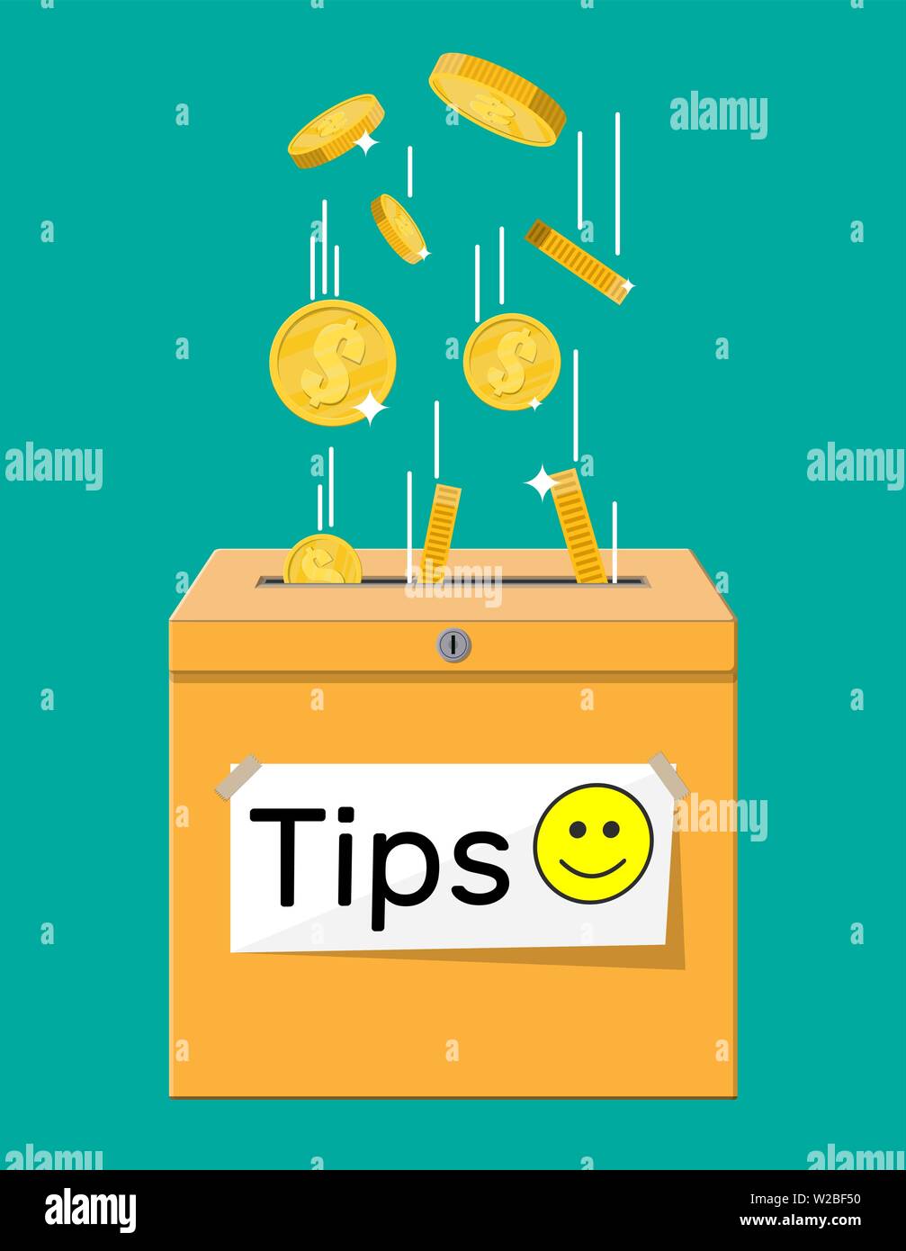 Blue tip box full of cash Stock Vector Image & Art - Alamy