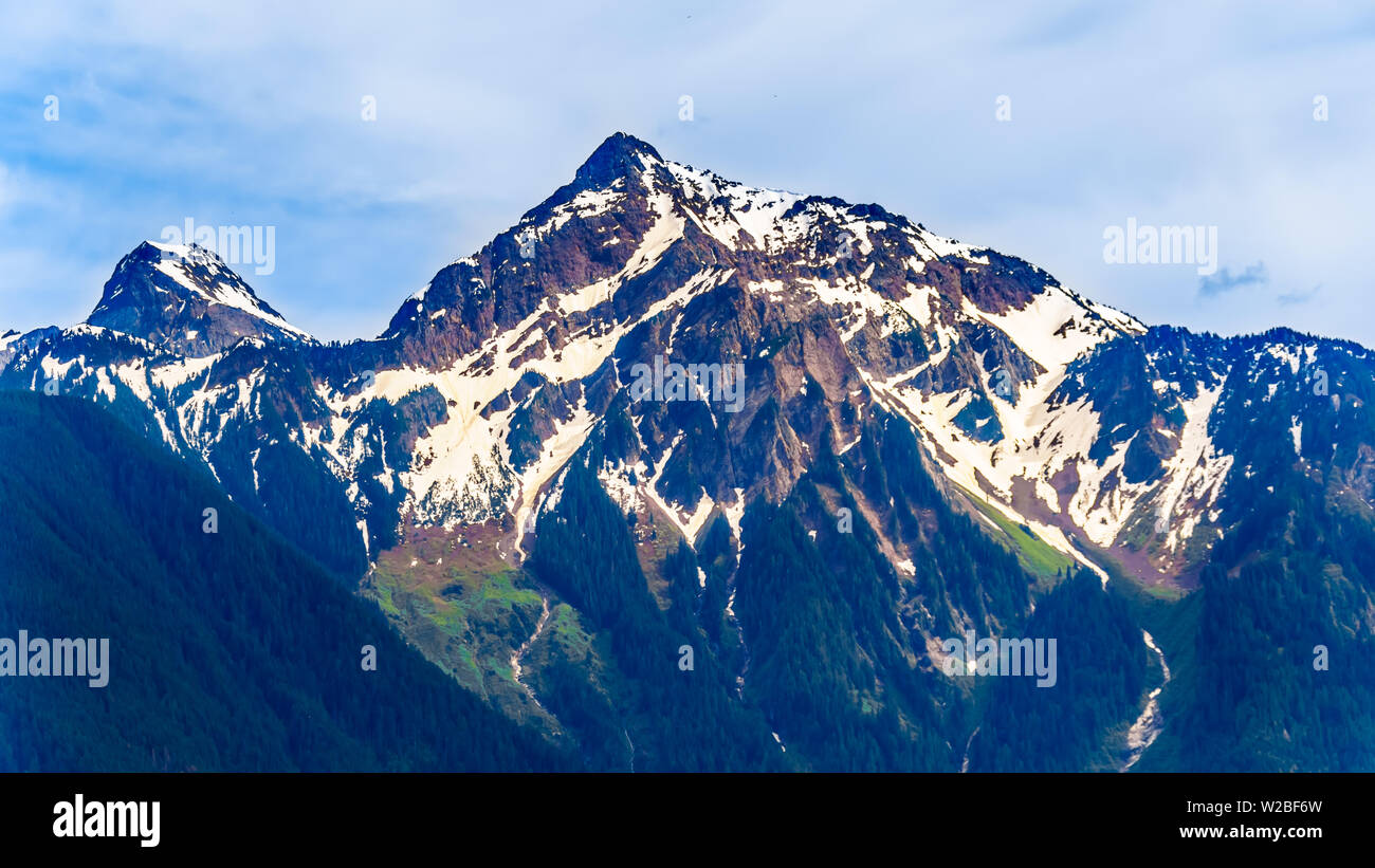 The pyramid shaped Cheam Mountain, or Cheam Peak, towering over the ...