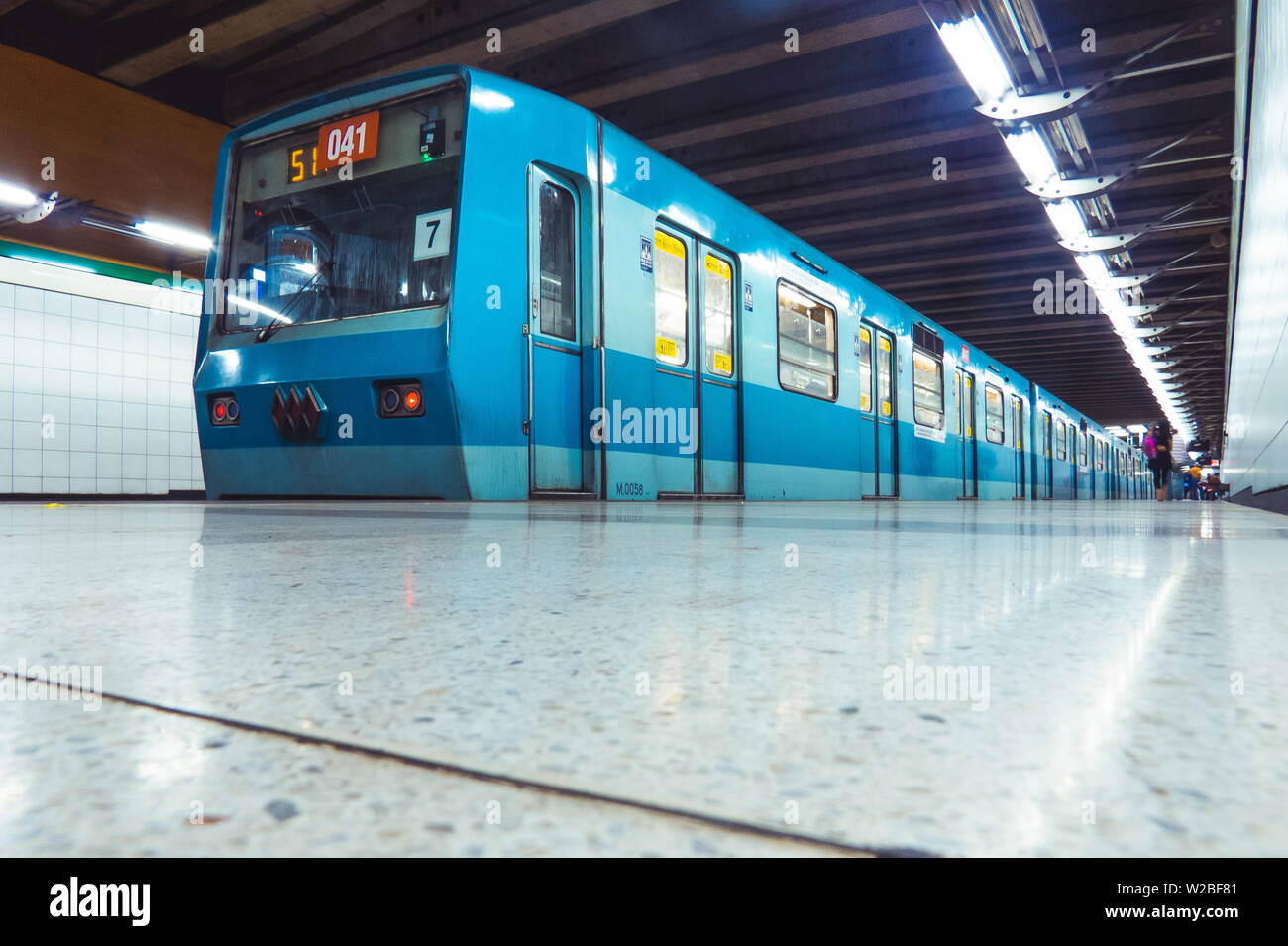 SANTIAGO, CHILE - JANUARY 2015: A Santiago Metro NS74 Train at Santa ...