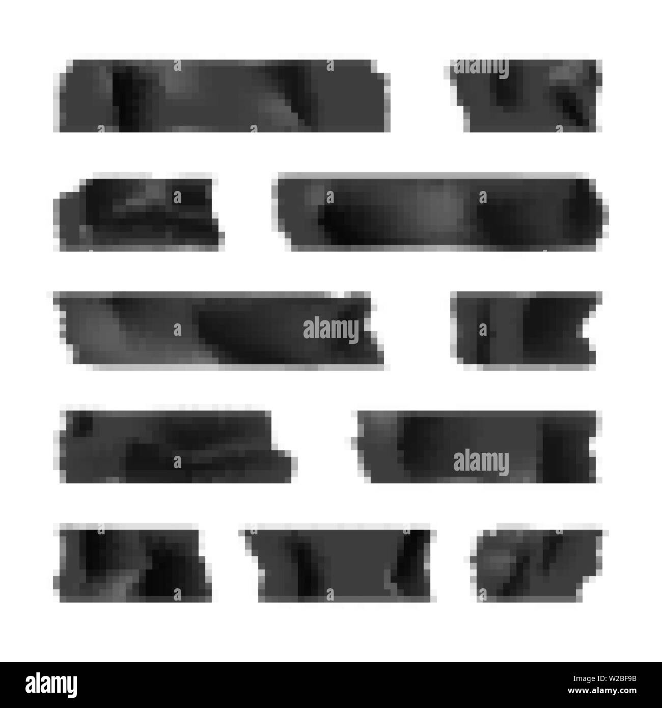 Adhesive tape set. Sticky paper strip isolated on white background ...