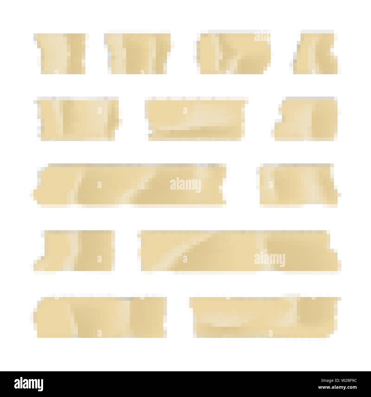 Adhesive tape set. Sticky paper strip isolated on white background ...