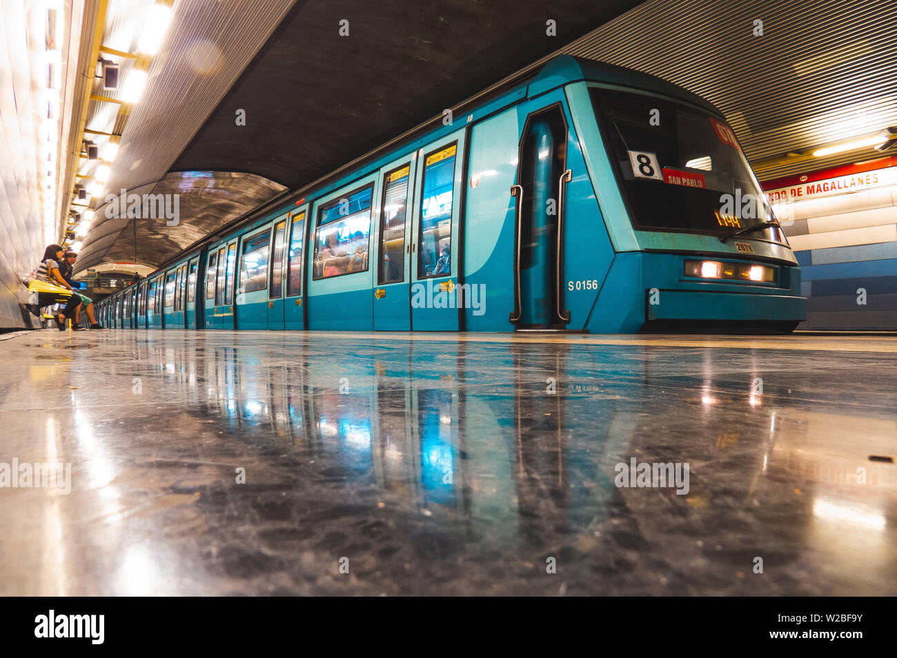 SANTIAGO, CHILE - JANUARY 2015: A NS93 Metro de Santiago train at ...