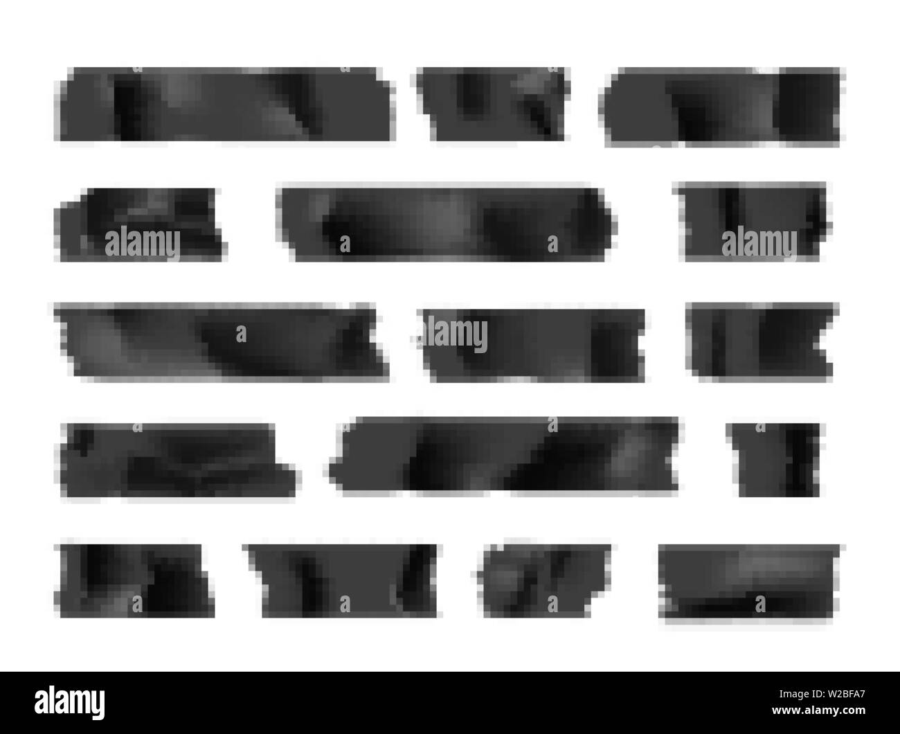 Adhesive tape set. Sticky paper strip isolated on white background ...