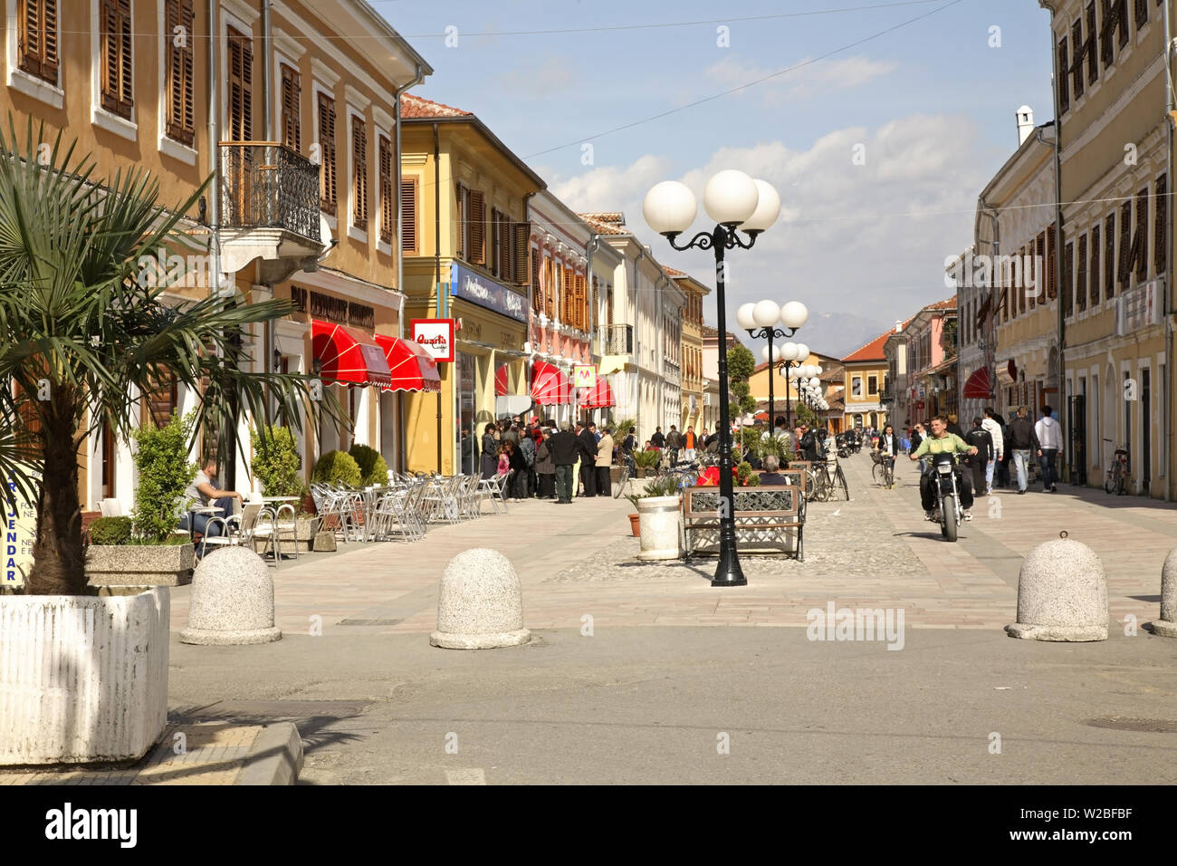 Kole Idromeno street in Shkoder. Albania Stock Photo - Alamy