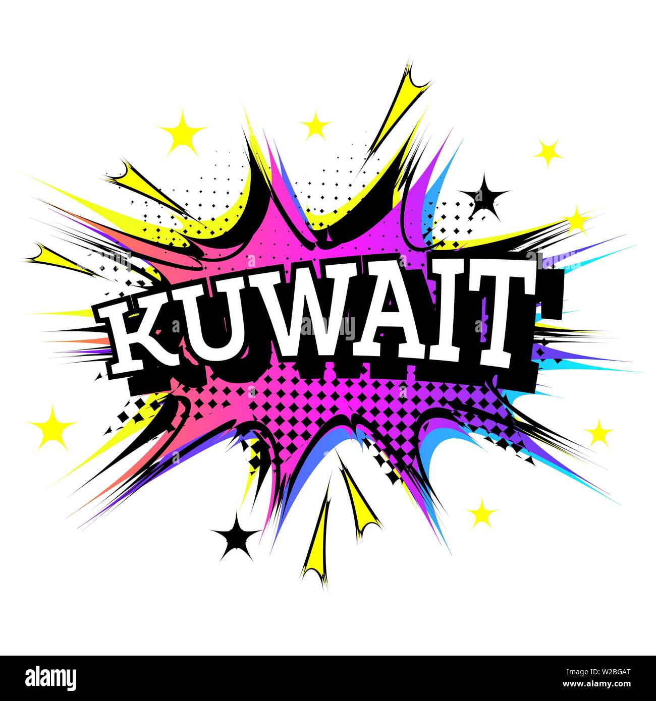 Kuwait Comic Text in Pop Art Style. Vector Illustration Stock Vector ...