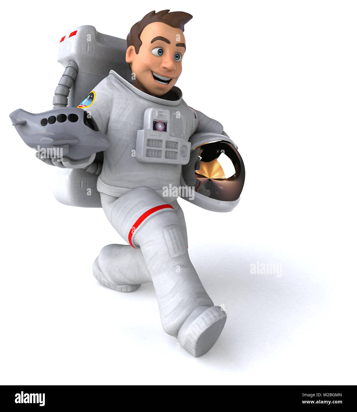 Fun astronaut - 3D Illustration Stock Photo - Alamy