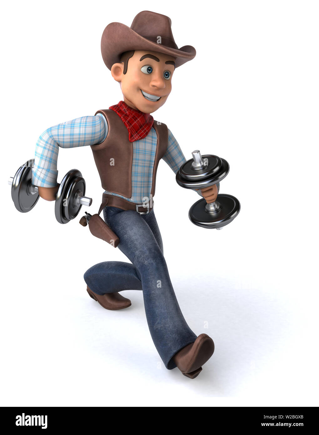 Fun Cowboy - 3D Illustration Stock Photo - Alamy