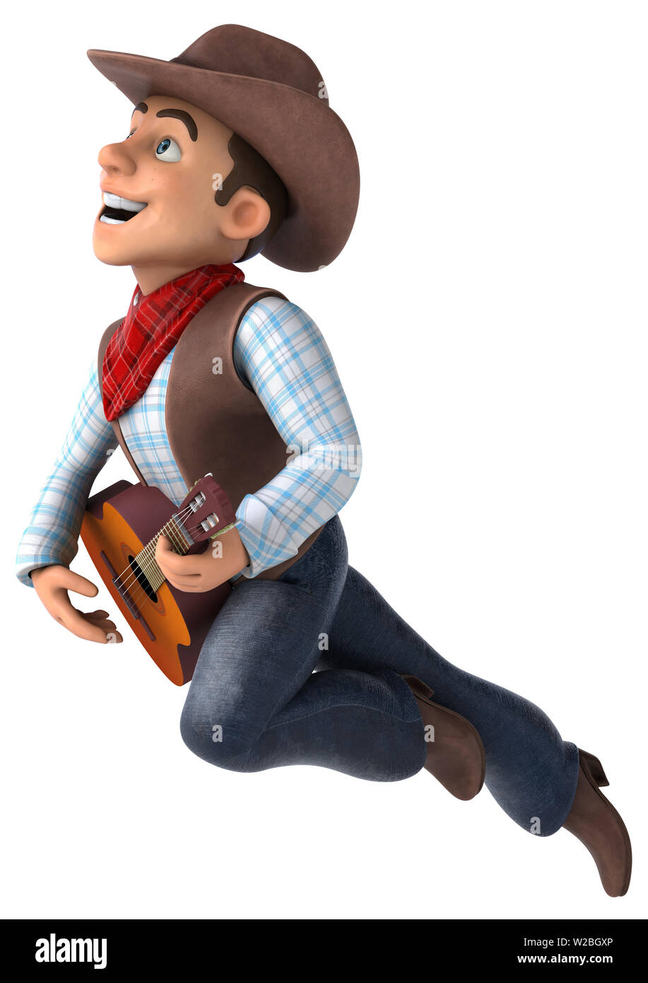 Fun Cowboy - 3D Illustration Stock Photo - Alamy
