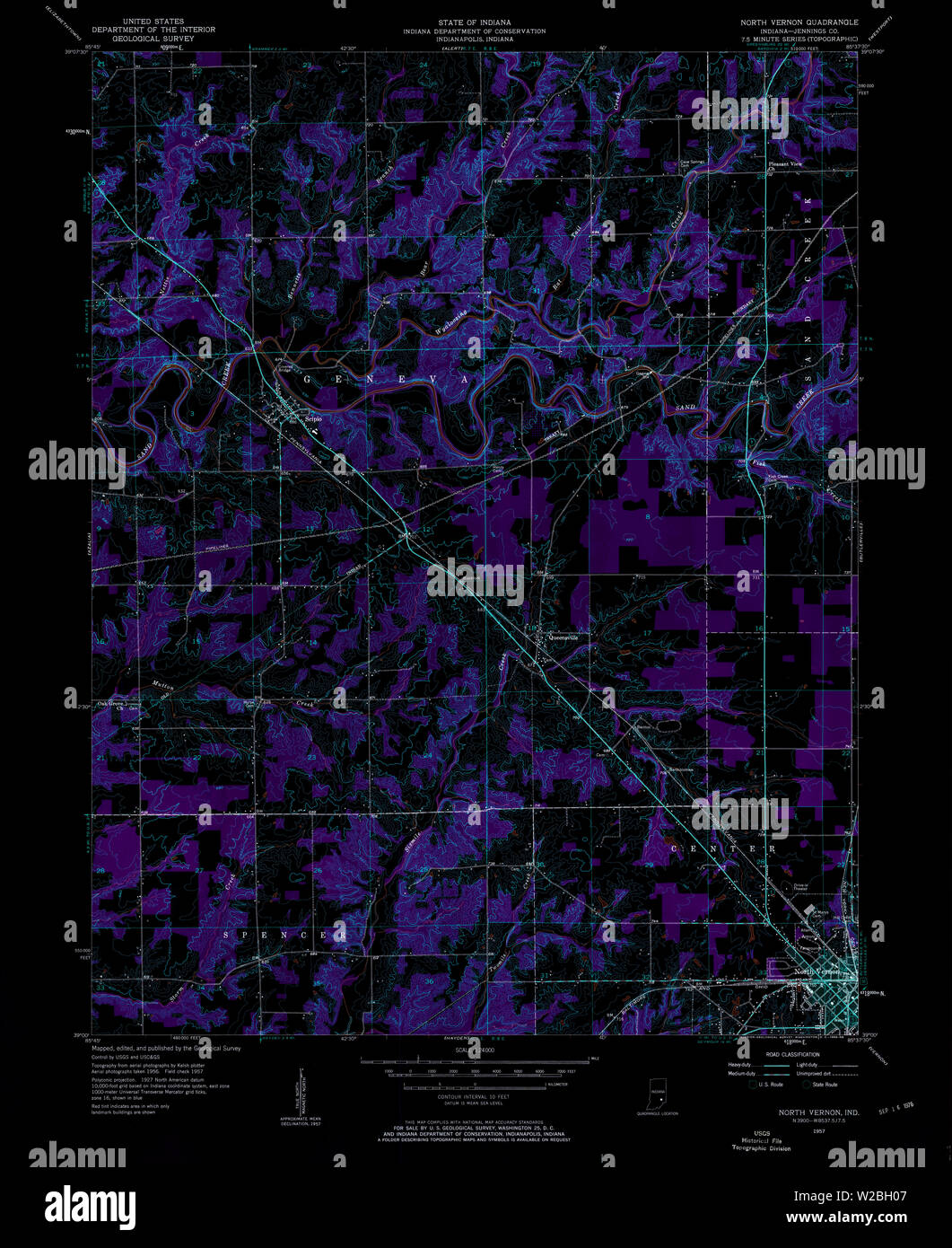 Map of north vernon hi-res stock photography and images - Alamy