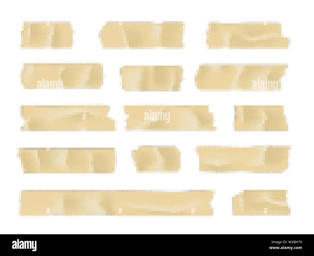 Adhesive tape set. Sticky paper strip isolated on white background ...