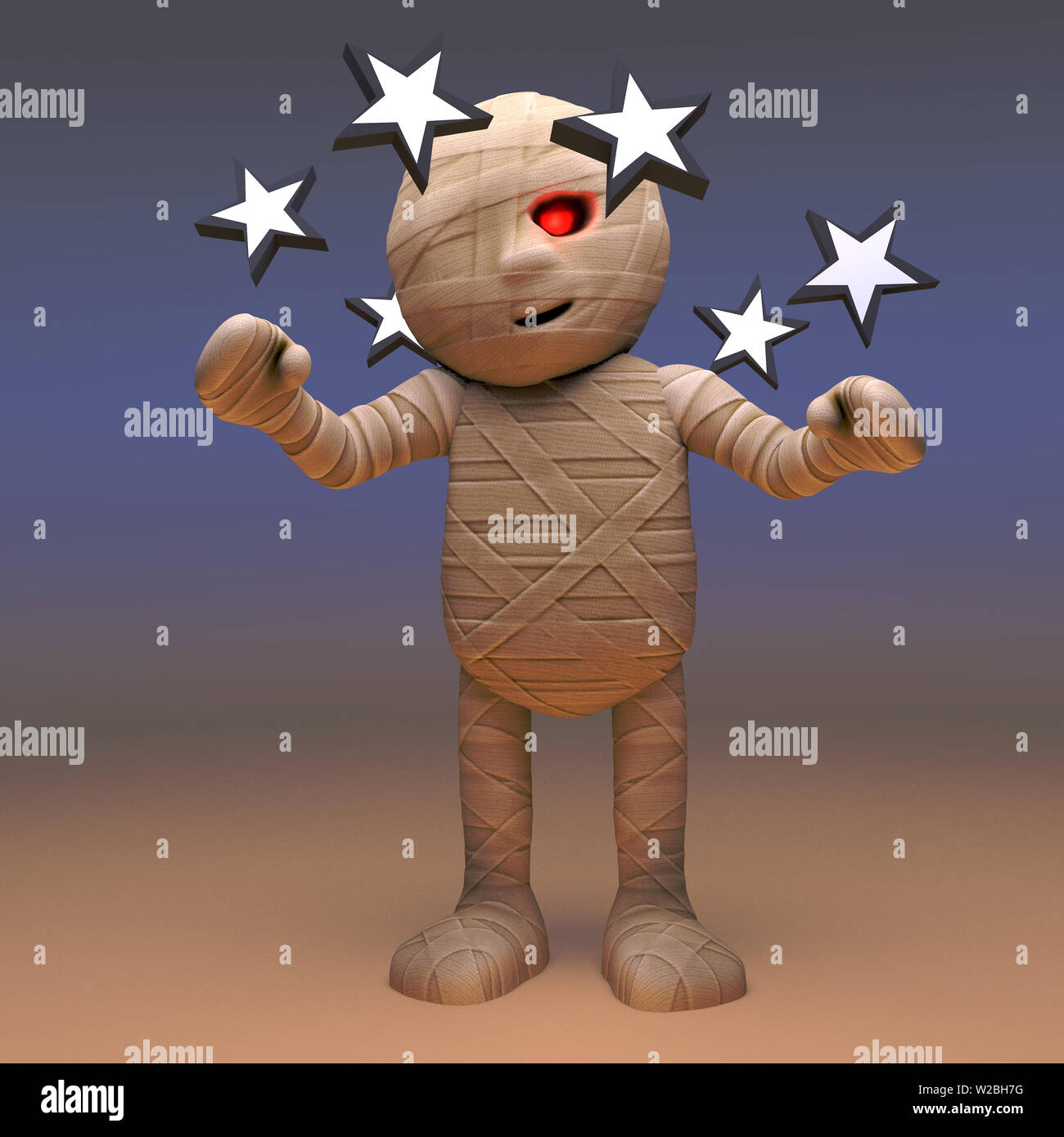 Dazed and confused Egyptian mummy monster is dizzy with stars in his ...