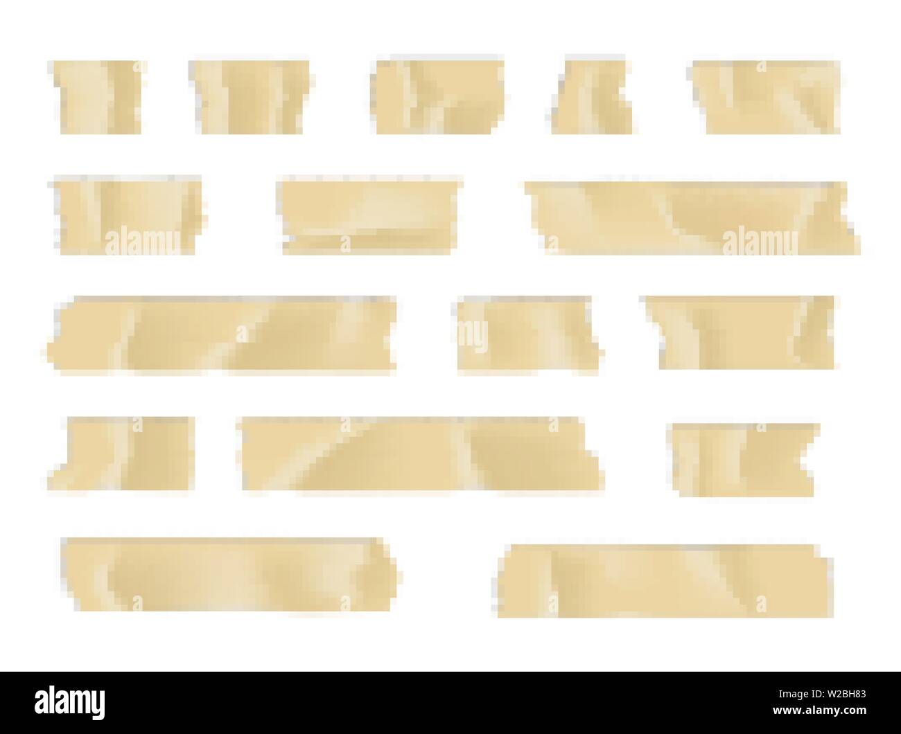 Adhesive tape set. Sticky paper strip isolated on white background ...