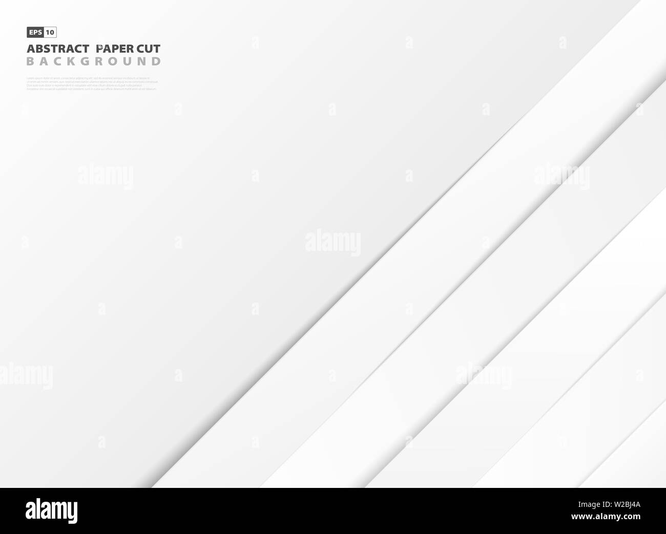 Abstract gradient white paper cut lines shape pattern design background ...