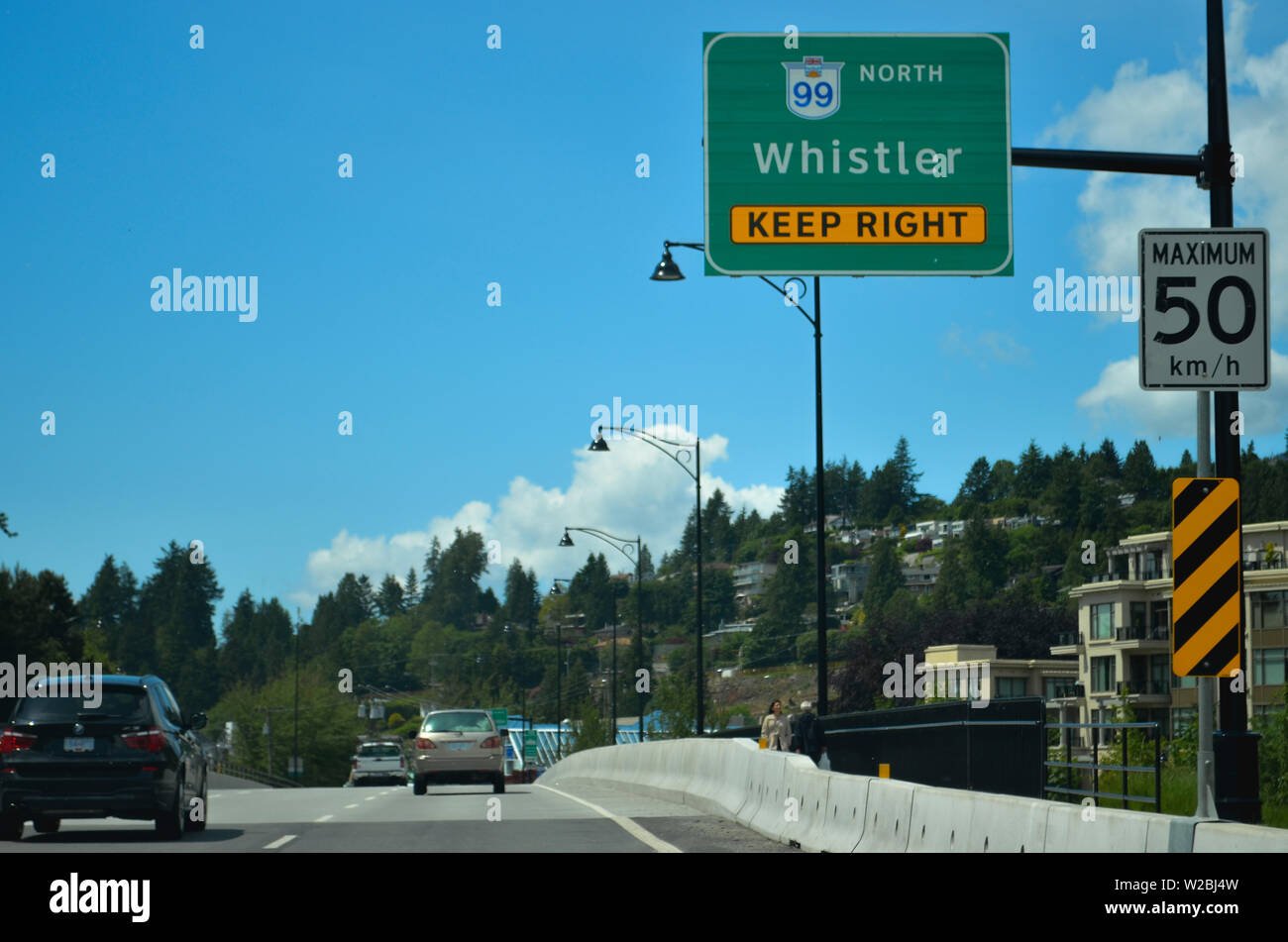 Sign of whistler highway Stock Photo - Alamy