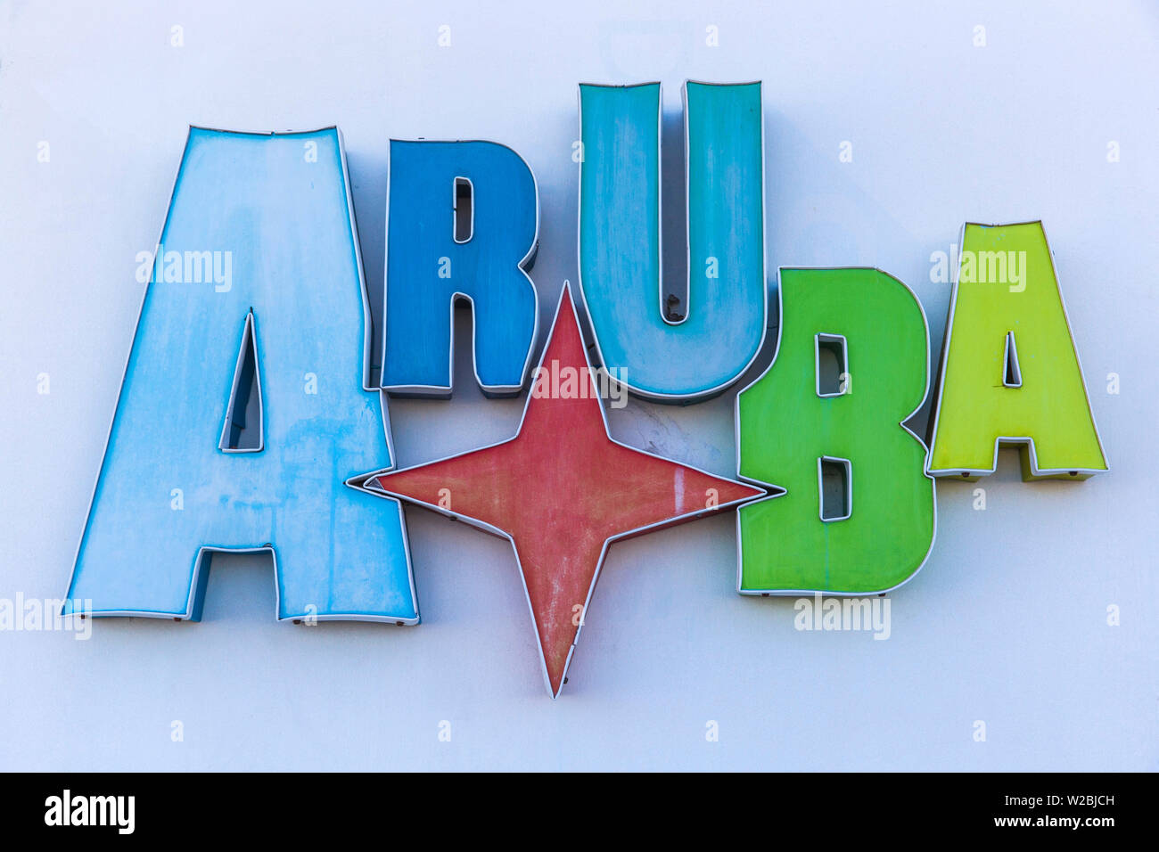 Caribbean, Netherland Antilles, Aruba, Aruba sign Stock Photo - Alamy