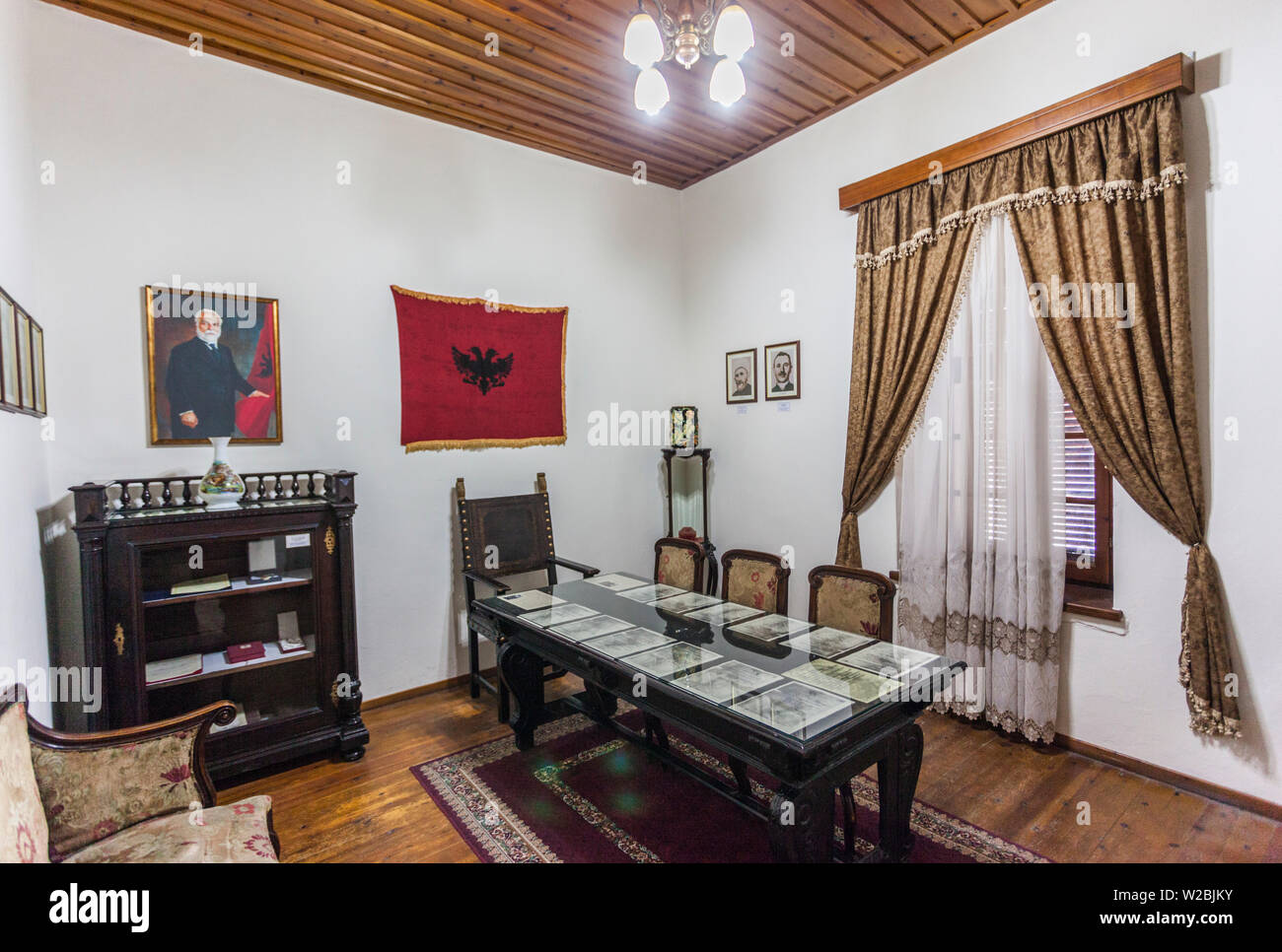 Albania, Vlora, Museum of Independence, interior of first seat of ...
