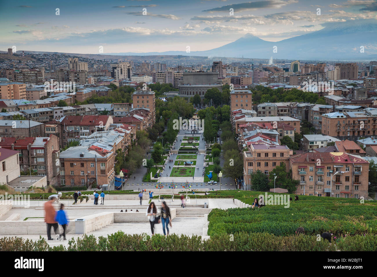 Yerevan cascade and mount ararat hi-res stock photography and images ...