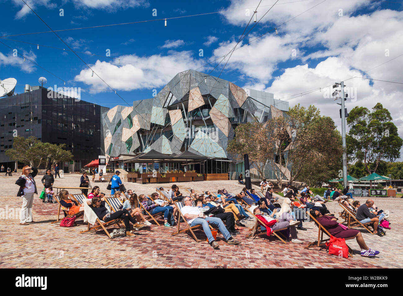 Australia, Victoria, VIC, Melbourne, Federation Square, exterior Stock ...