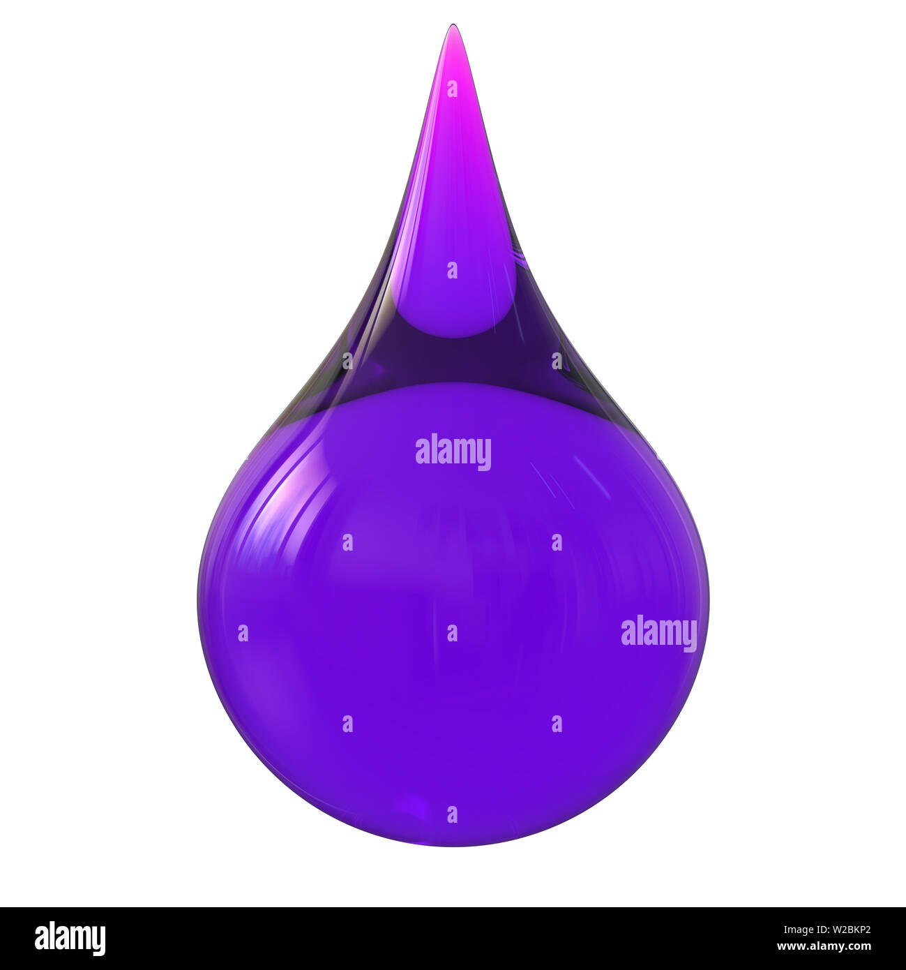 3d illustration of drop ink purple abstract, blue glossy dye paint ...