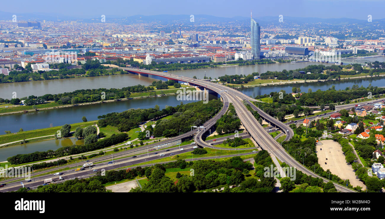 Cityscape viewed from Donauturm (Danube Tower), Vienna, Austria Stock ...