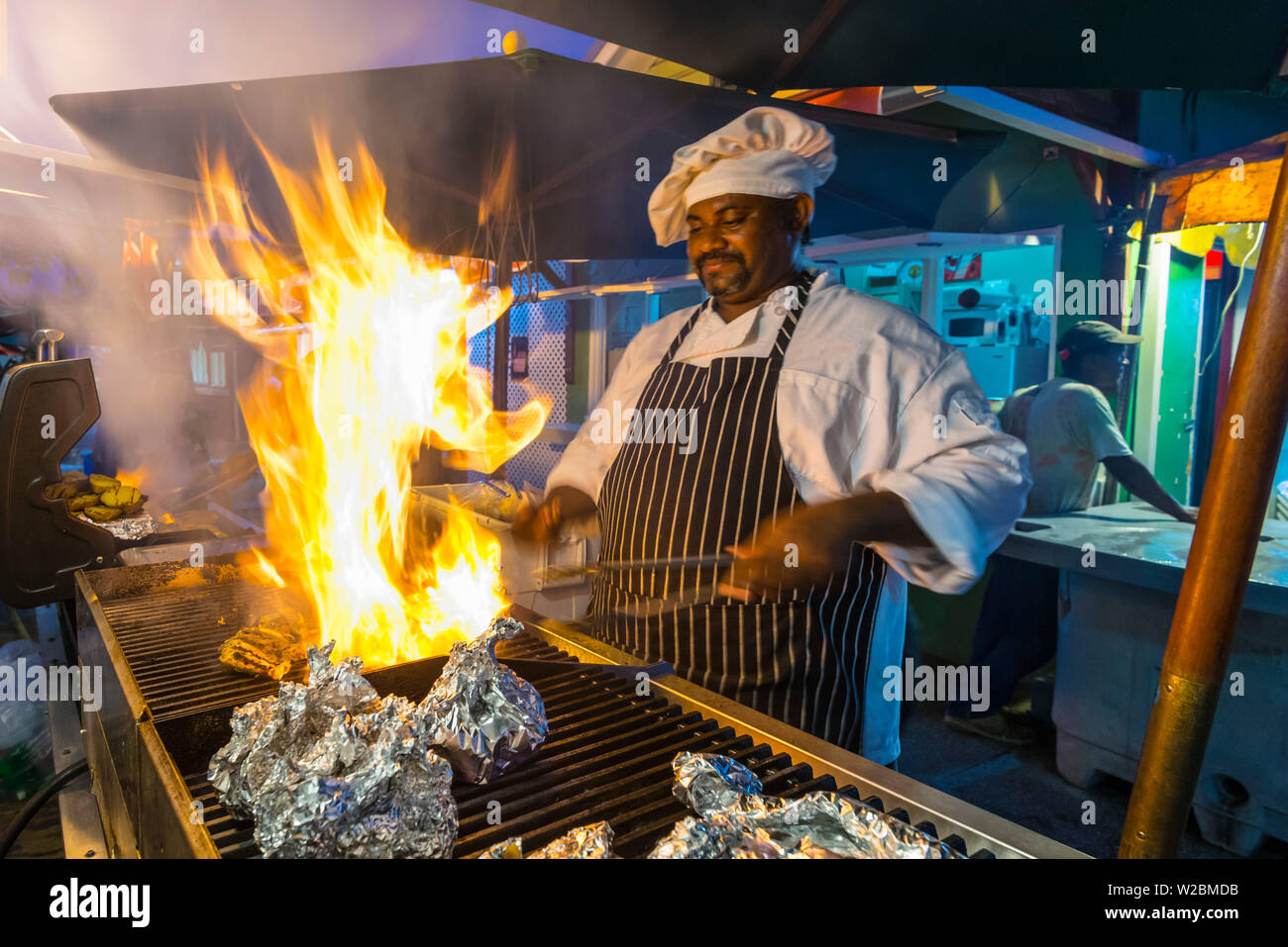Caribbean, Barbados, Oistins, Oistins Fish Fry Stock Photo - Alamy