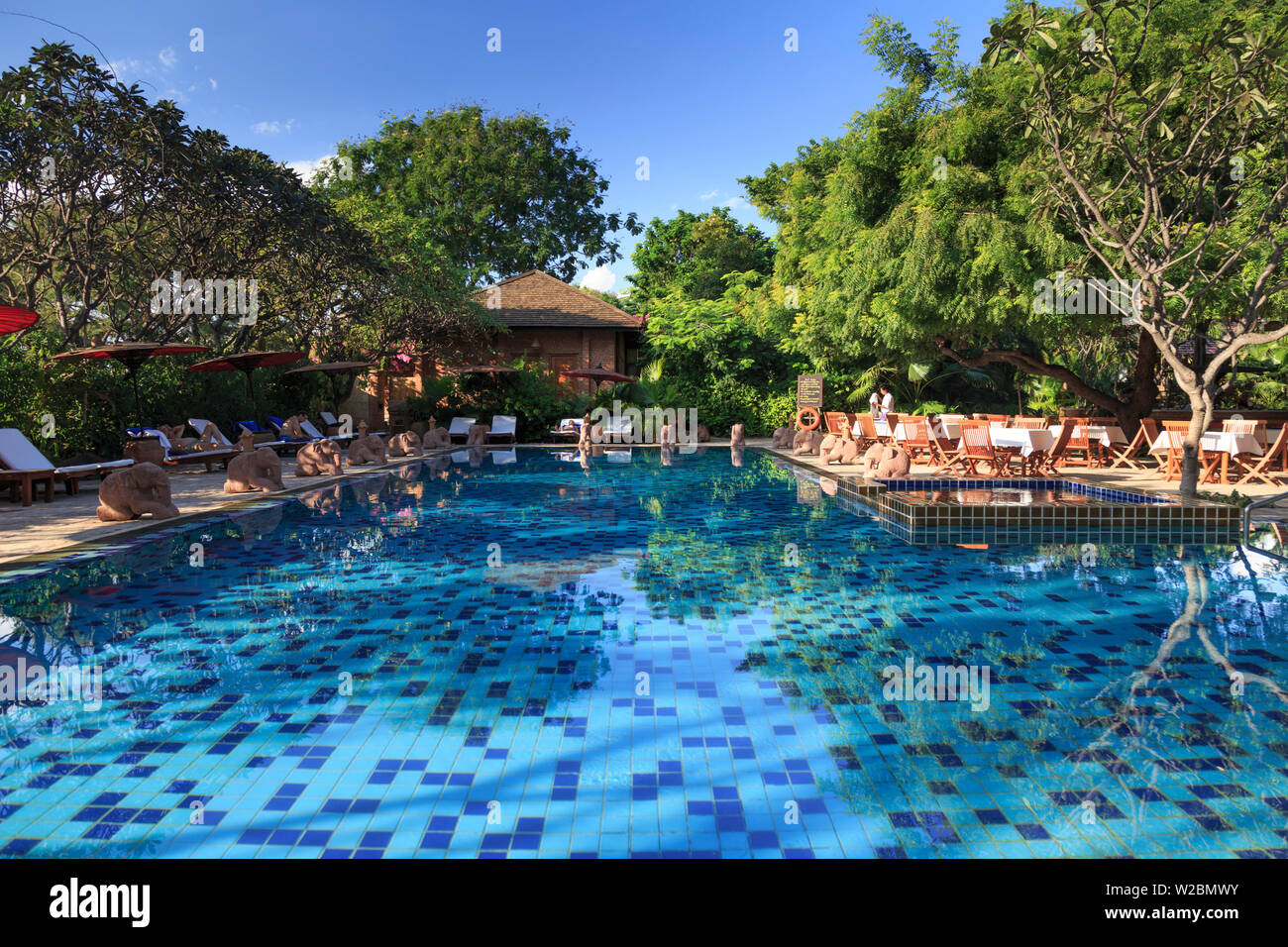 Myanmar (Burma), Old Bagan Town, Luxury Resort Stock Photo - Alamy