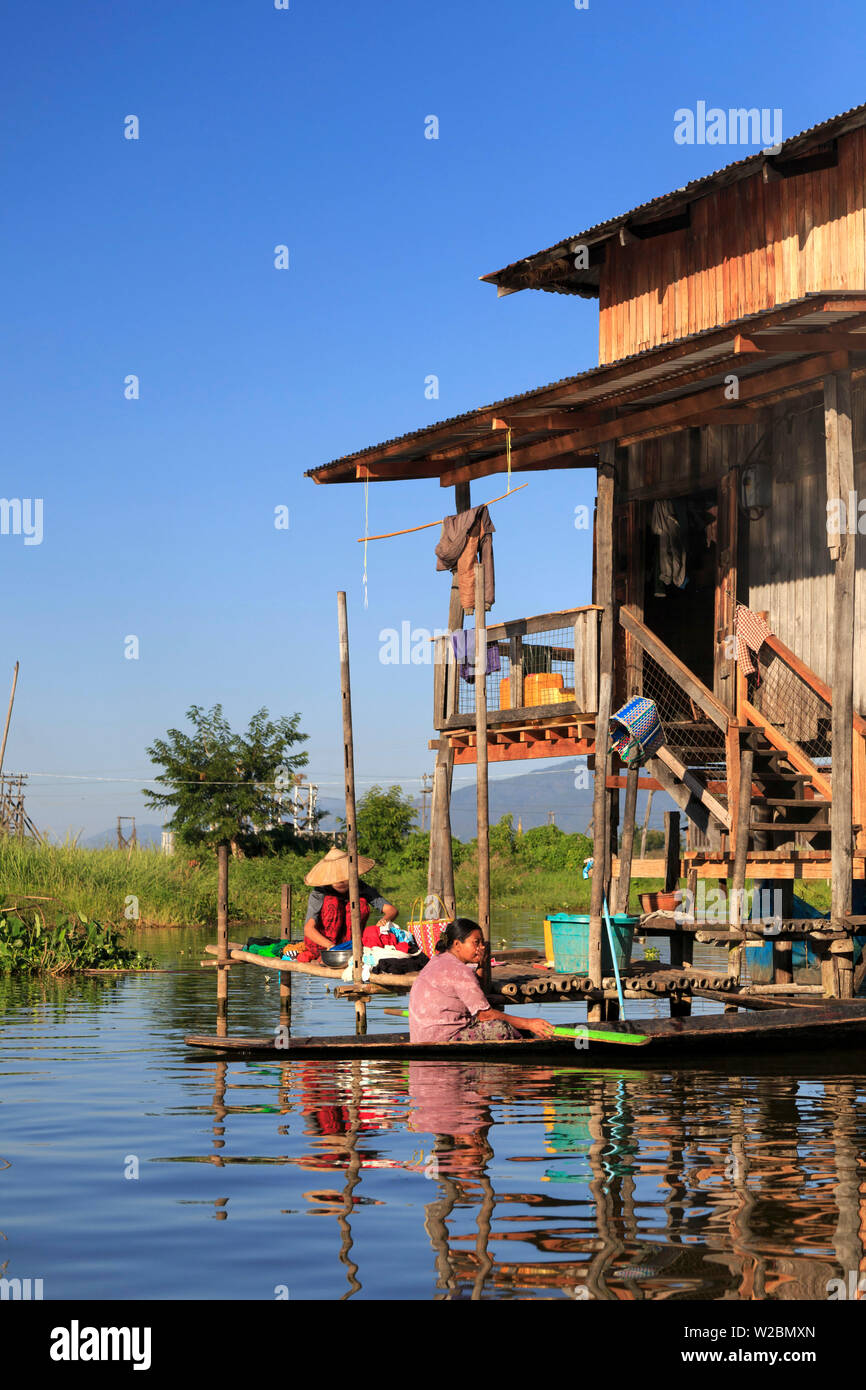 Myanmar (Burma), Shan State, Inle Lake, Nampan Village Stock Photo - Alamy