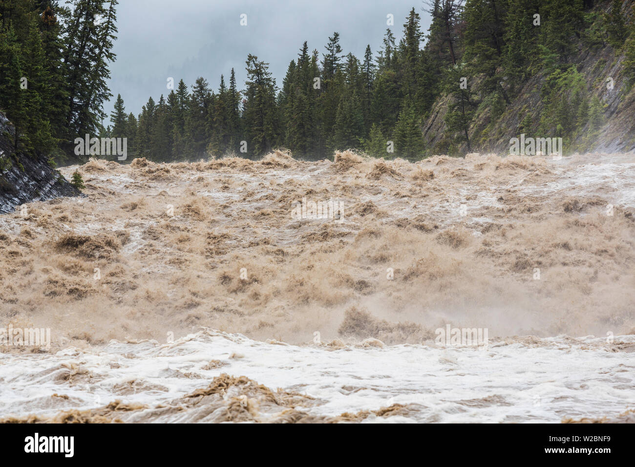 River in flood, Banff, Alberta, Canada Stock Photo - Alamy