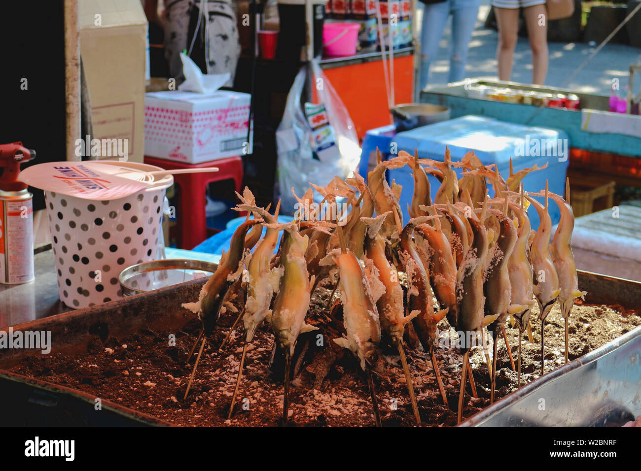 Skewered fried fish being sold in Japan Stock Photo - Alamy