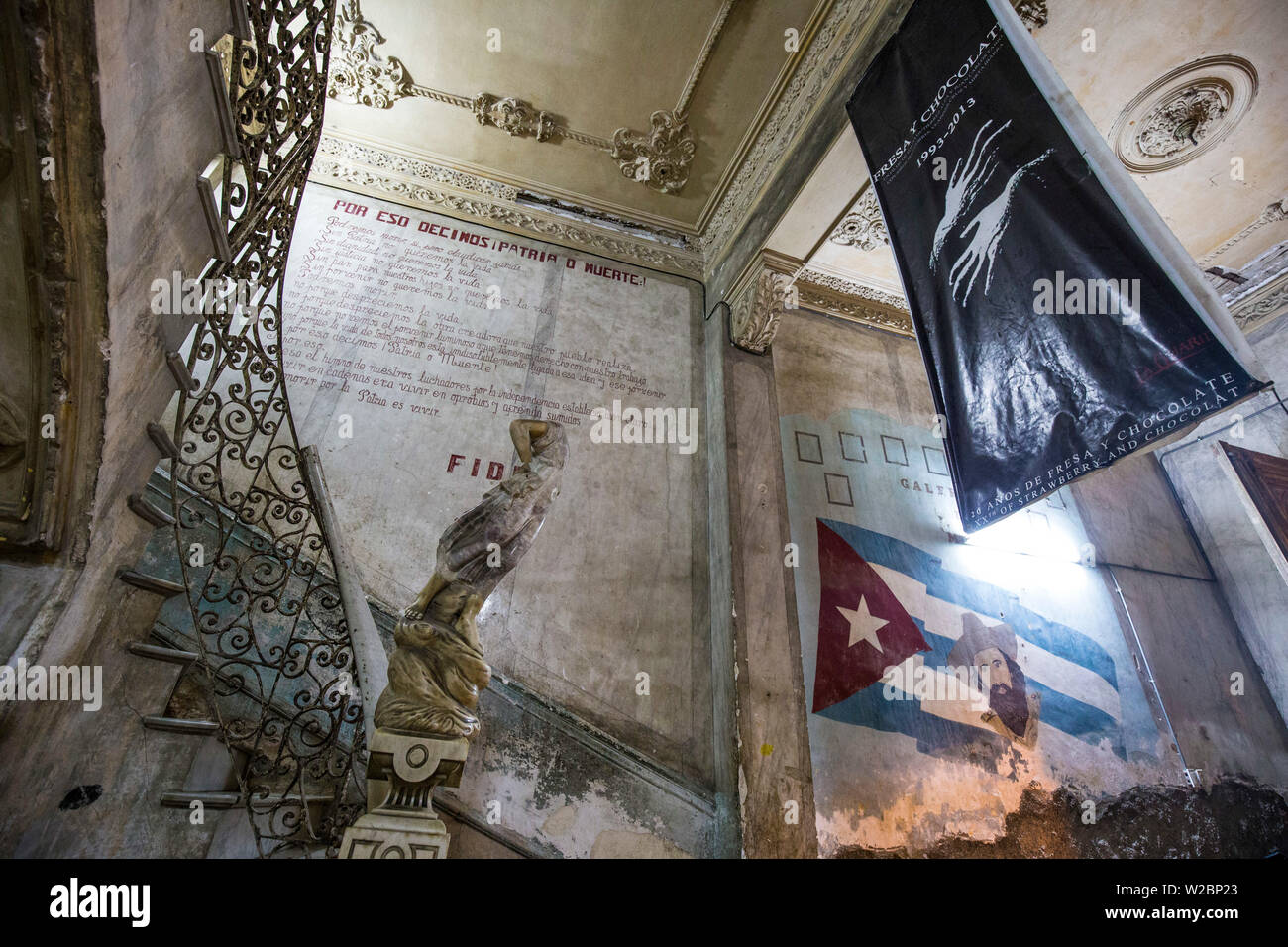 Entrance to La Guarida restaurant (Palador), Centro Habana, Havana ...