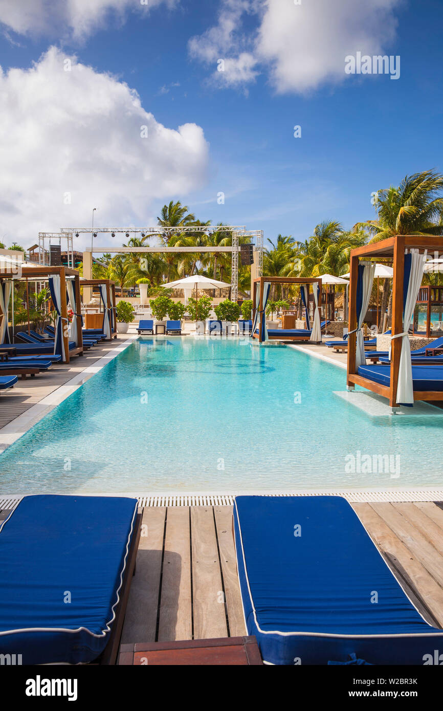 Curacao, Willemstad, Outdoor swimming pool at Seaquarium beach, also ...