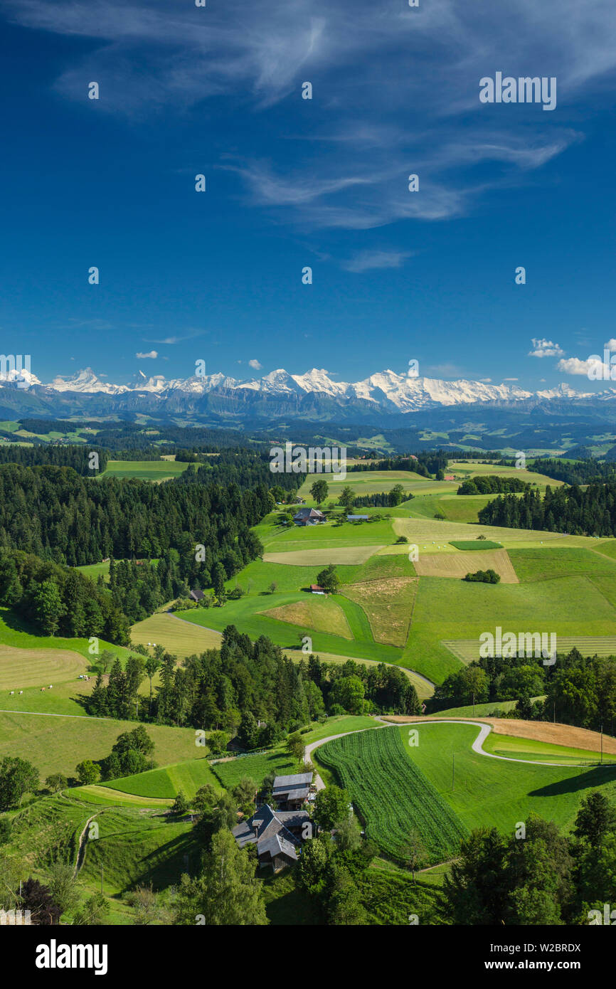 Emmental Valley and Swiss alps in the background, Berner Oberland ...
