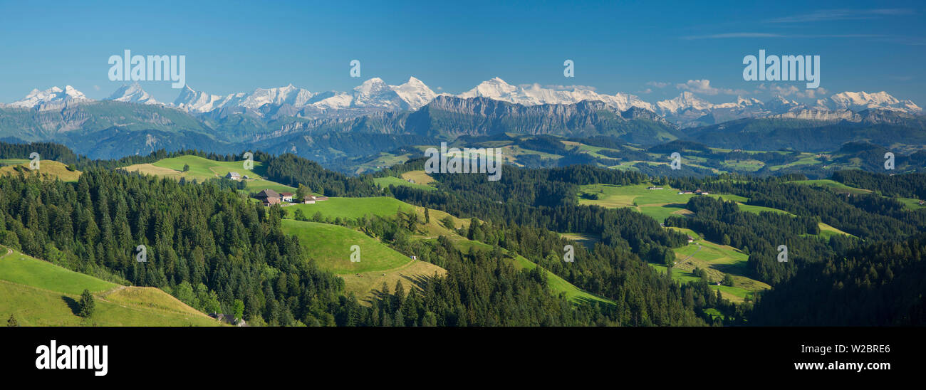 Emmental Valley and Swiss alps in the background, Berner Oberland ...