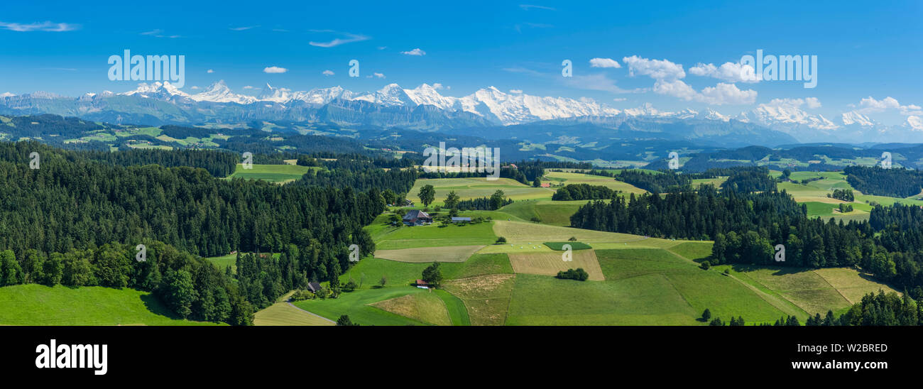 Emmental Valley and Swiss alps in the background, Berner Oberland ...