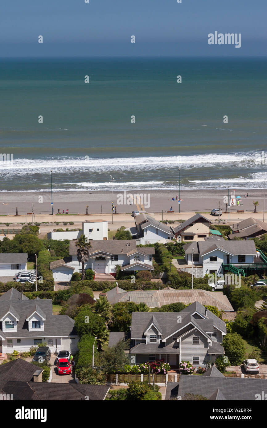 Chile, Rocas de Santo Domingo, elevated beach town view Stock Photo - Alamy