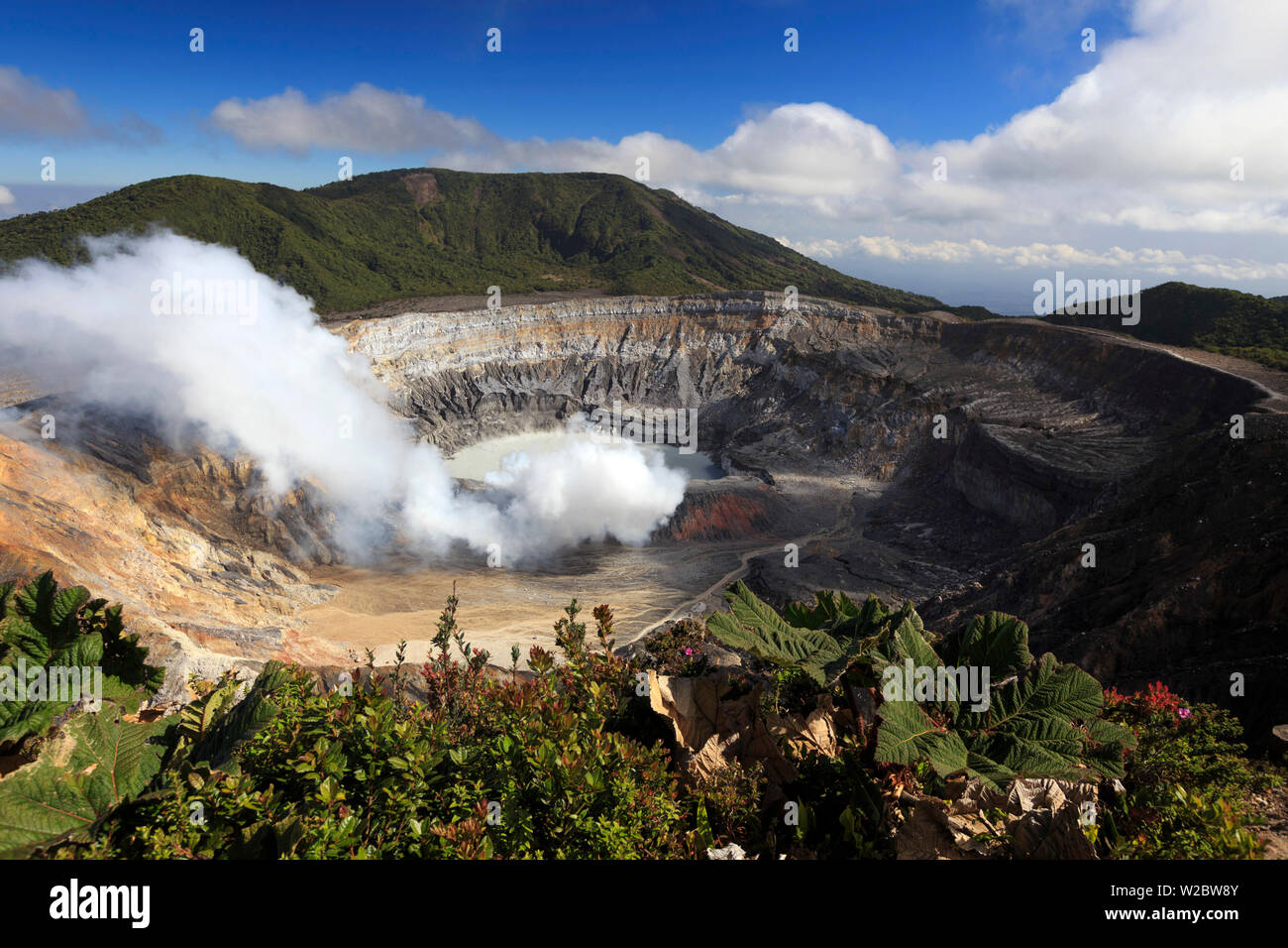 Costa Rica, Central Highlands, Poas Volcano National Park, inner crater ...