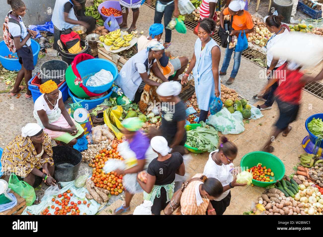 African market, Assomada, Santiago Island, Cape Verde Stock Photo - Alamy