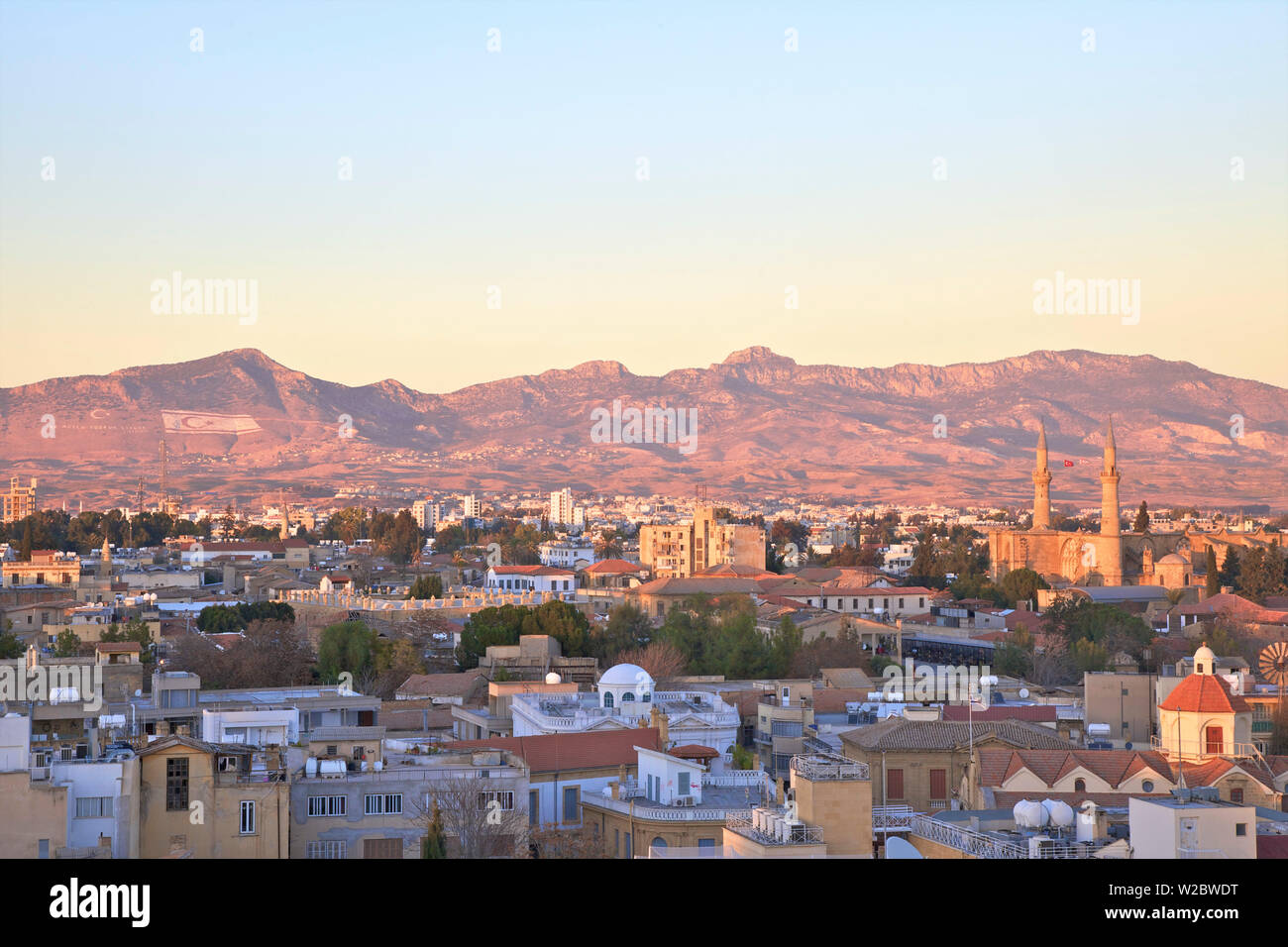 Elevated View of The Turkish Side of Nicosia Featuring Selimiye Mosque ...