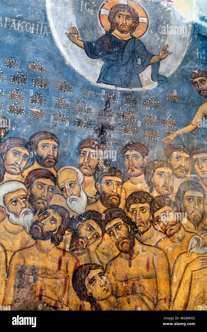 Byzantine fresco with Forty Martyrs of Sebaste, church in Troodos ...