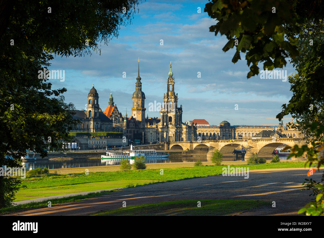 Elbe River, and city skyline, Dresden, Saxony, Germany Stock Photo - Alamy