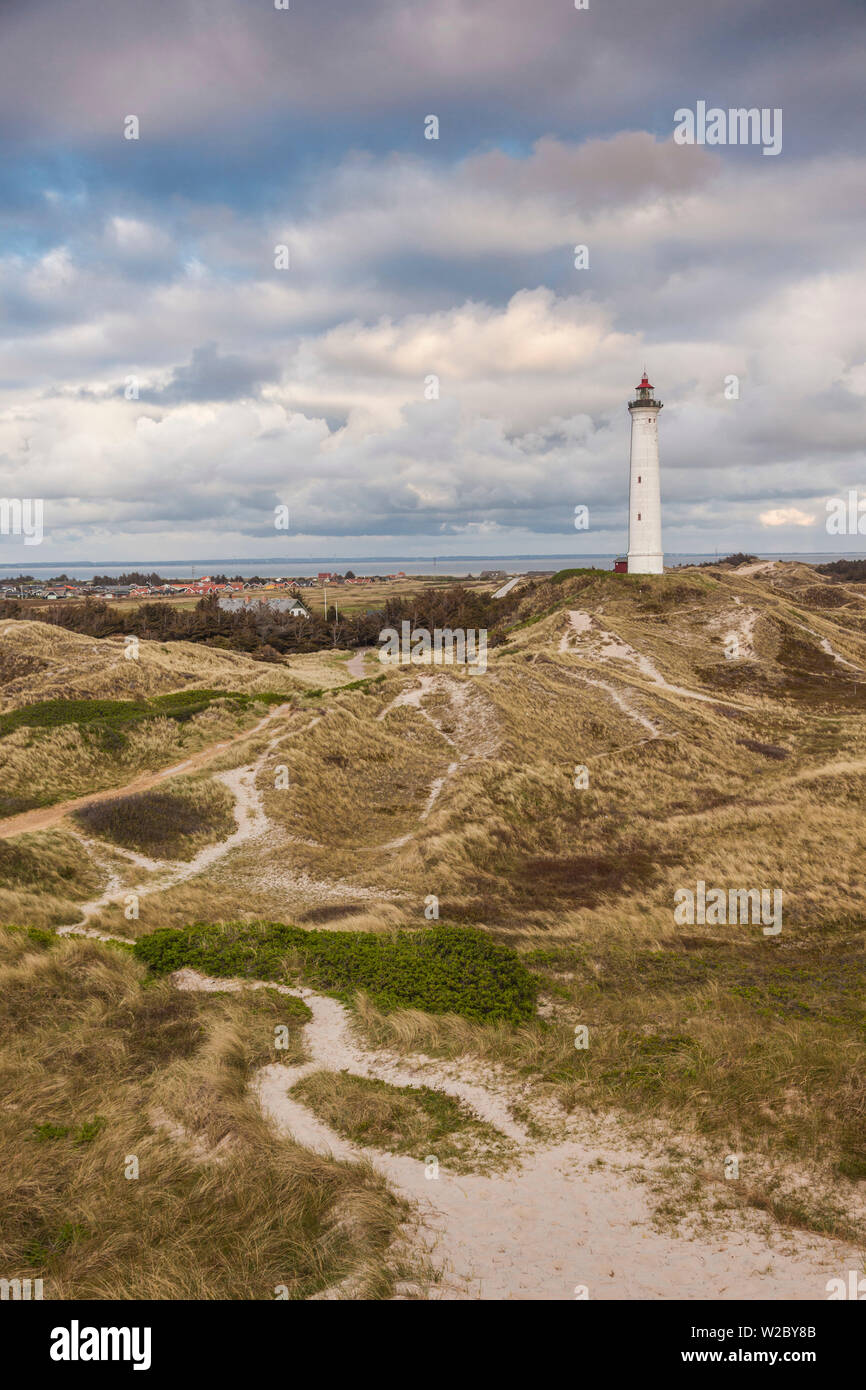 Denmark, Jutland, Danish Riviera, Hvide Sande, Lyngvig Fyr Lighthouse ...