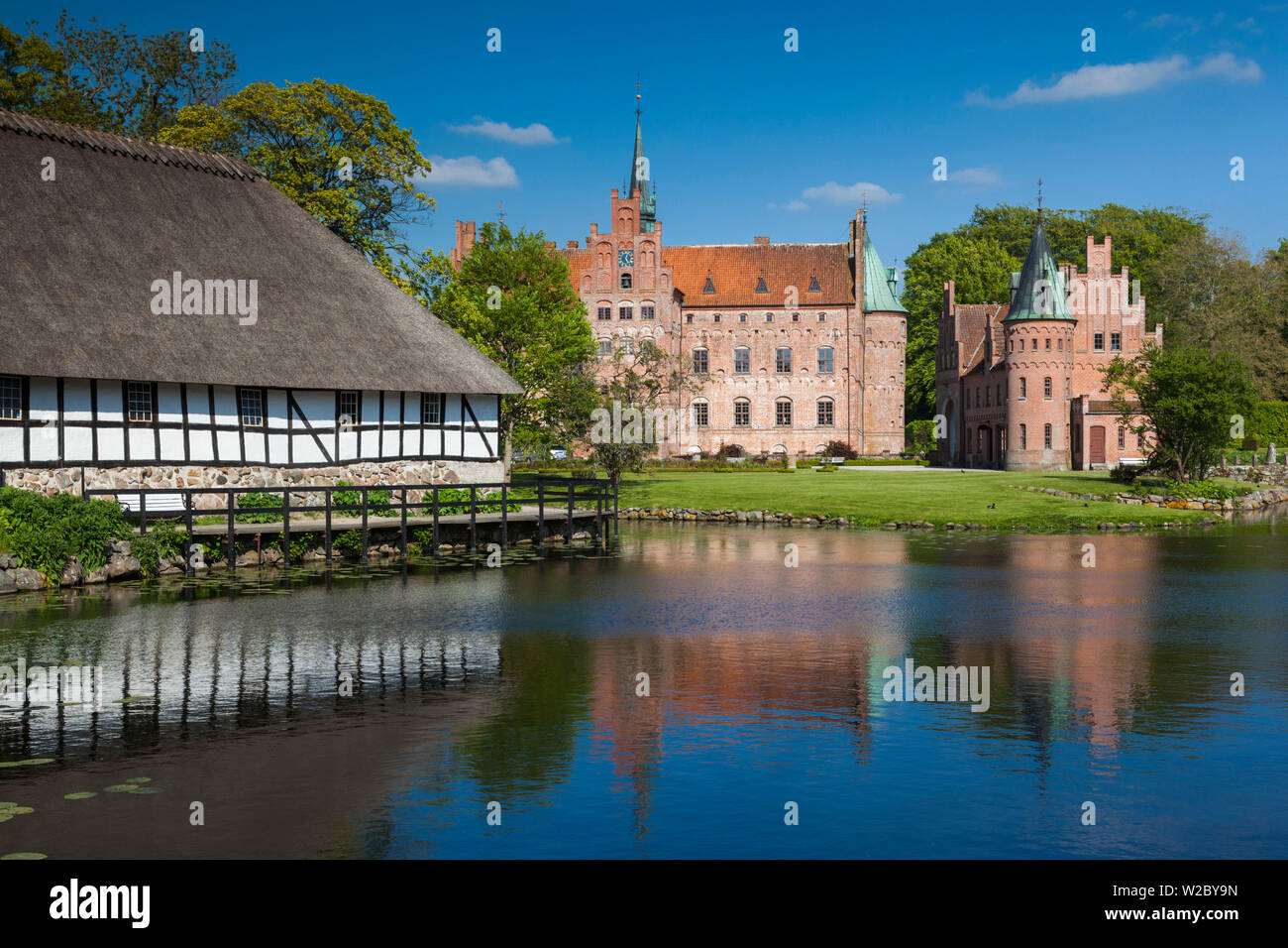 Denmark, Funen, Egeskov, Egeskov Castle, exterior Stock Photo - Alamy