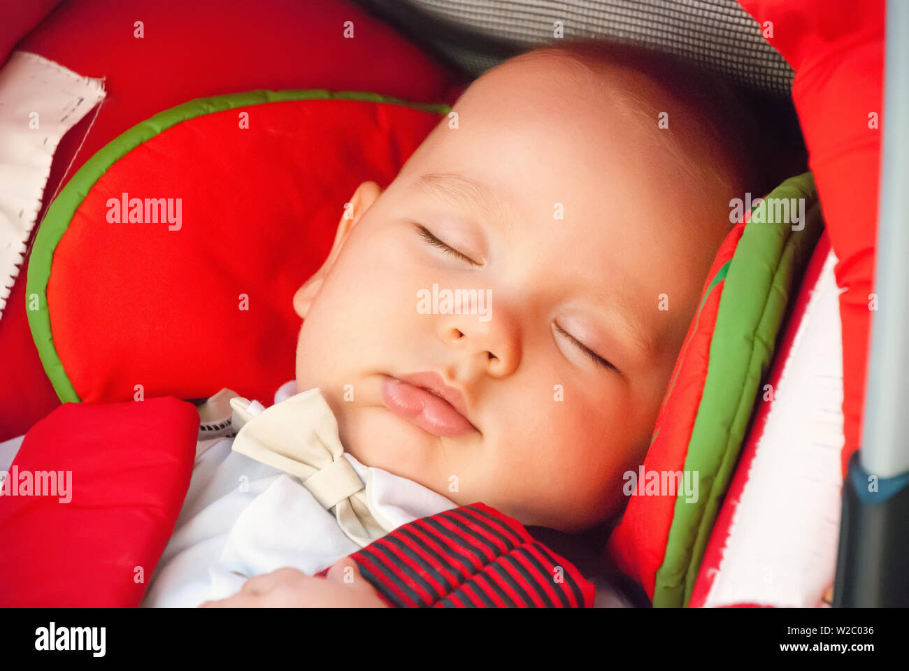 cute baby sleeping in the stroller Stock Photo - Alamy