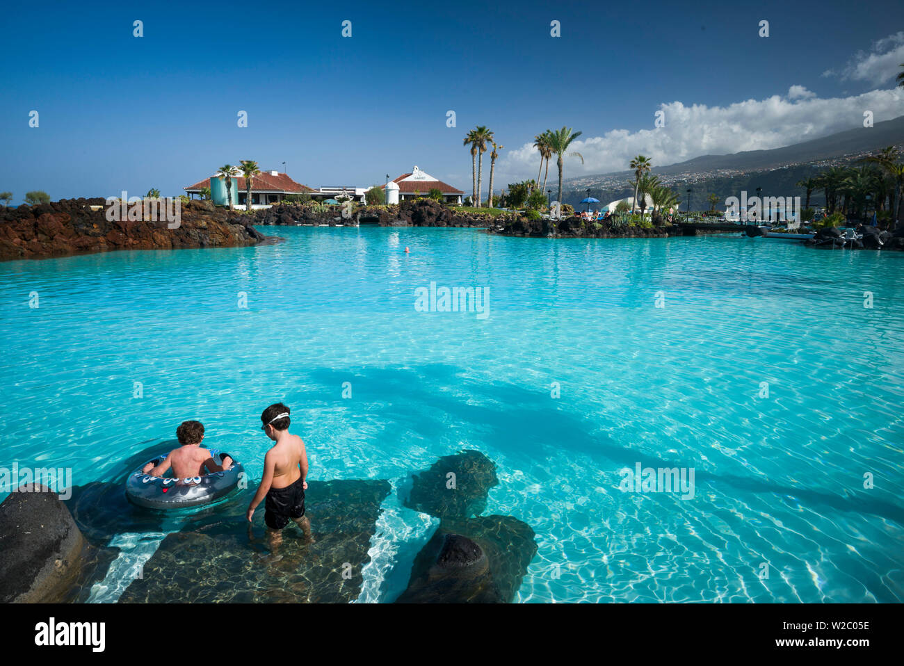 Spain, Canary Islands, Tenerife, Puerto de la Cruz, Lago Martianez ...