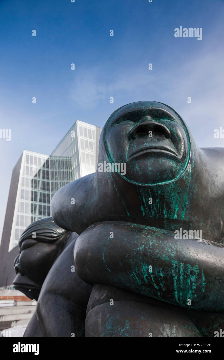 Greenland, Nuuk, Kassassuk Statue, in front of Nuuk Center, tallest ... Greenland, Nuuk, Kassassuk Statue, in front of Nuuk Center, tallest ...