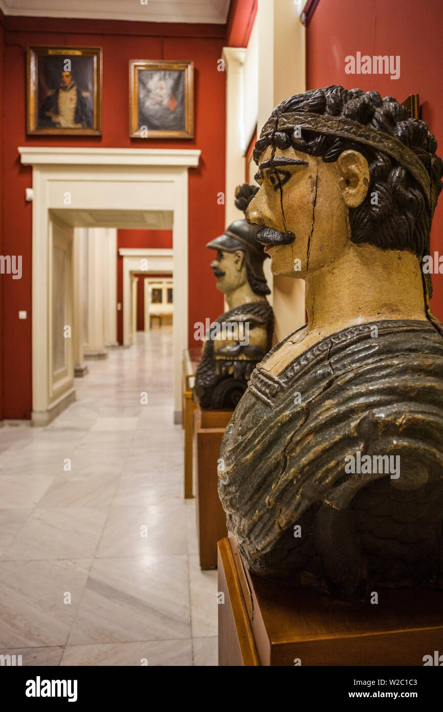 Greece, Athens, National History Museum, statue of Spartan leader ...